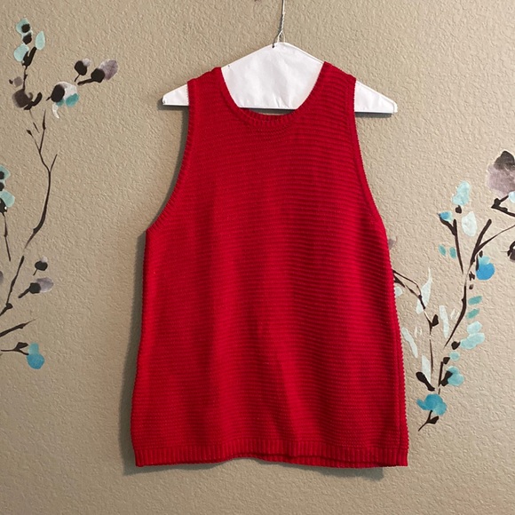 Lauren Ralph Lauren | Tops | Lauren Ralph Lauren Red Mercerized Cotton ...